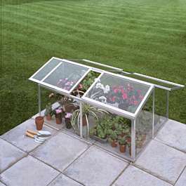 Koude bak Jumbo met 3mm veiligheidsglas - blank aluminium